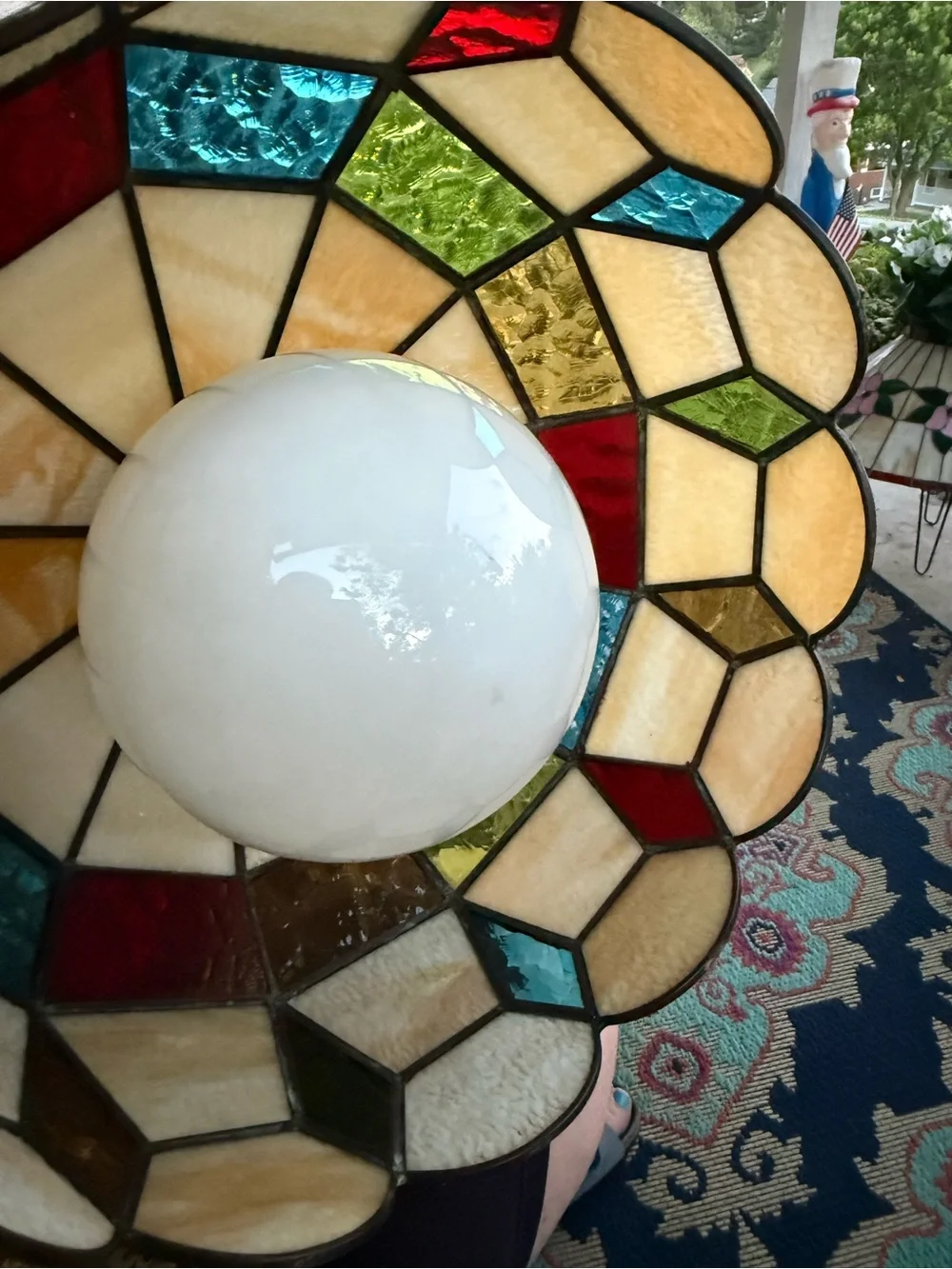 Source Unknown | Accents | Vintage Tiffany Style Stained Glass Hanging ...